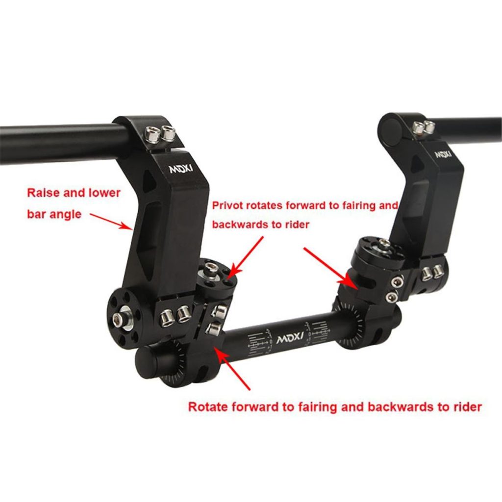 Moxi Motorcycle 5pc Handlebar Adjustable Steering Handle Bar Set Kit ...