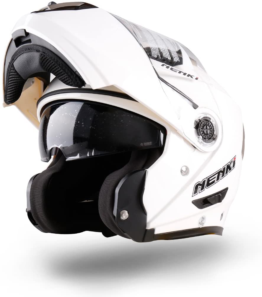 NENKI NK-860 Solid Color Flip Up uplift Dual Visor ECE Approved Modular ...