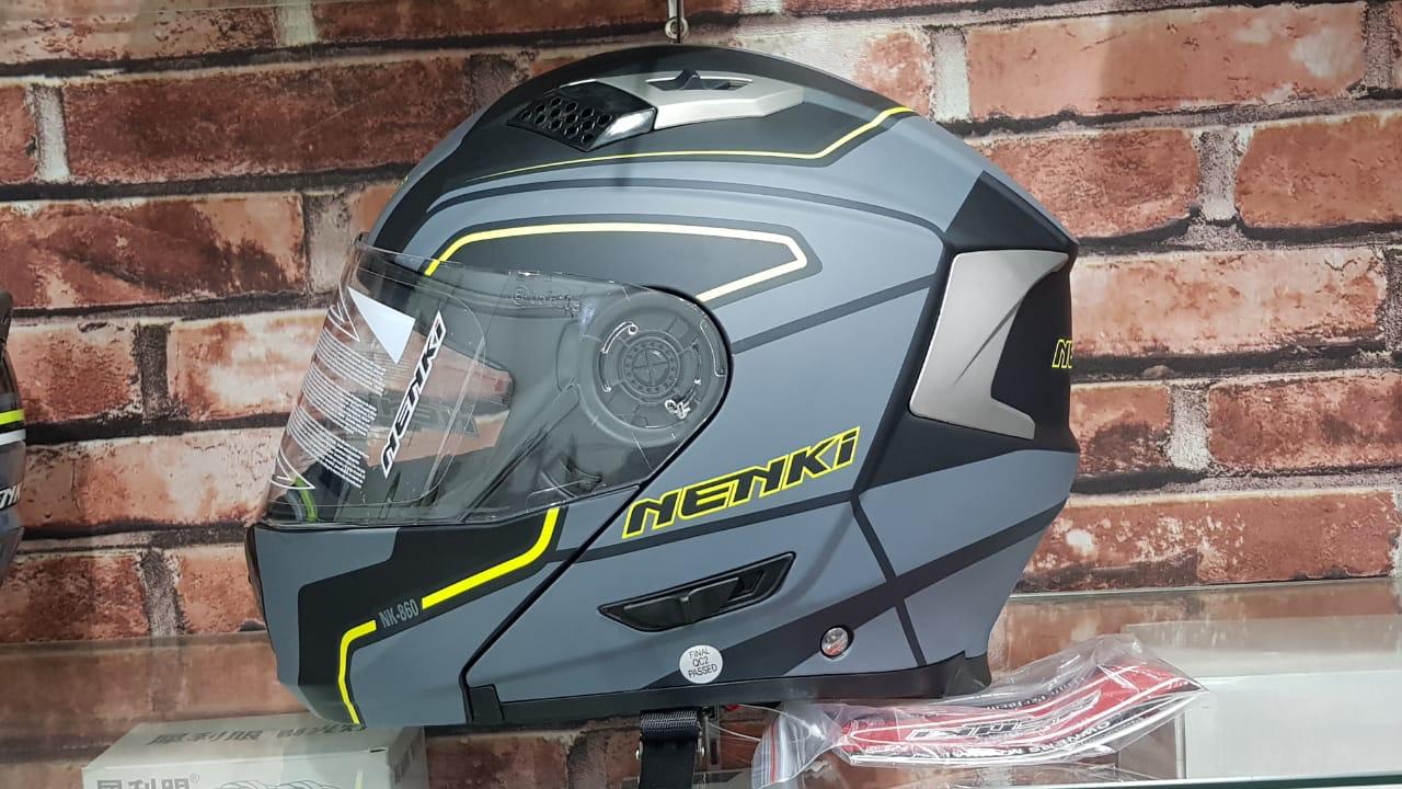 NENKI NK-860 Graphics Flip Up uplift Dual Visor ECE Approved Modular ...