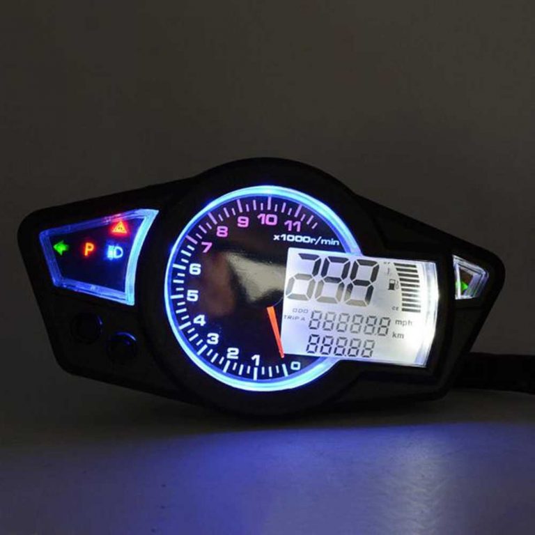 Universal Digital Speedometer Motorcycle Odometer LCD 12V Digital ...