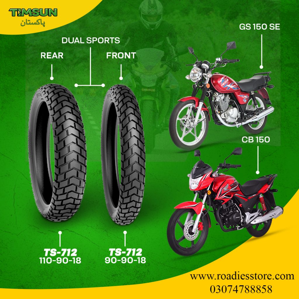Timsun Tubeless Dual Sport Fat Tires GS150SE CB150F - Roadies Store