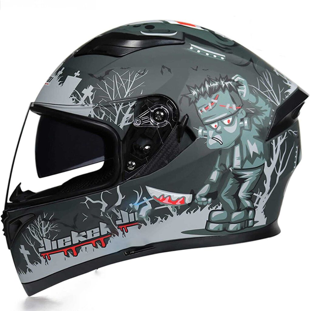 JIEKAI JK-316 SKELETON Full Face Dual Visor Helmet DOT CERTIFIED ...