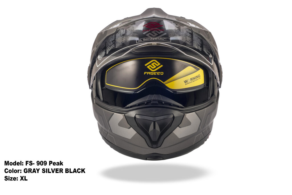 FASEED FS-909 Matt Grey Silver Black Adventure Modular Helmet Dual Lens ...