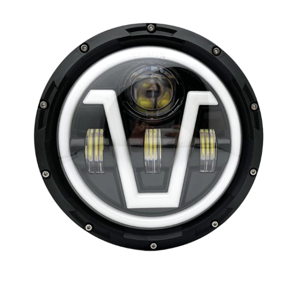 7 inch Headlight LED Projector V Angle Eyes DRL For Motorcycle 7inch ...