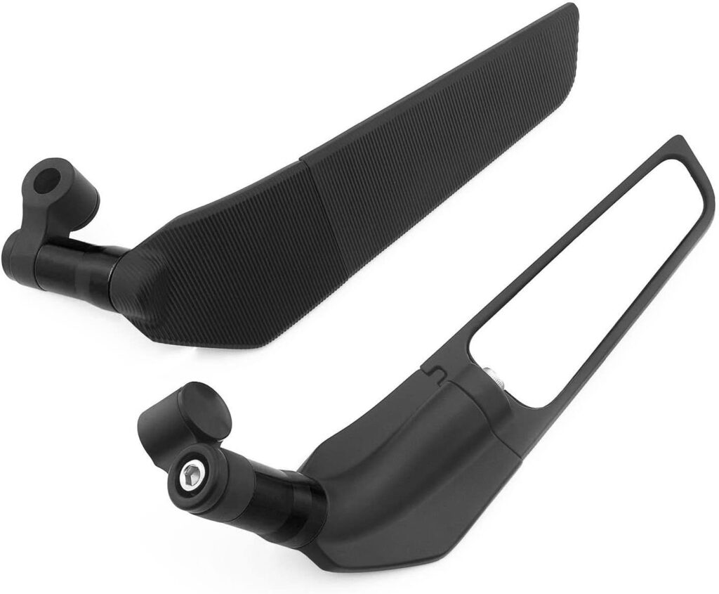 Universal Motorcycle Kawasaki H2 Wing Style Side View Rear Mirrors CNC ...