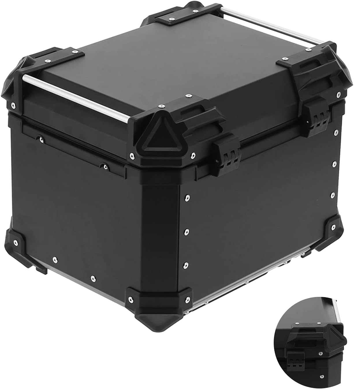 Universal Motorcycle Adventure Aluminum Top Box Black 45L Case Tail Box ...