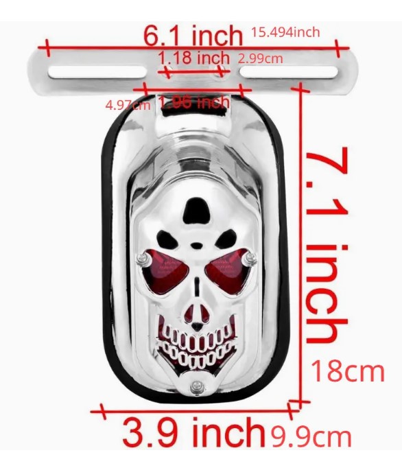 Motorcycle Back Light Modified Skull Ghost Head Rear Taillights Brake ...
