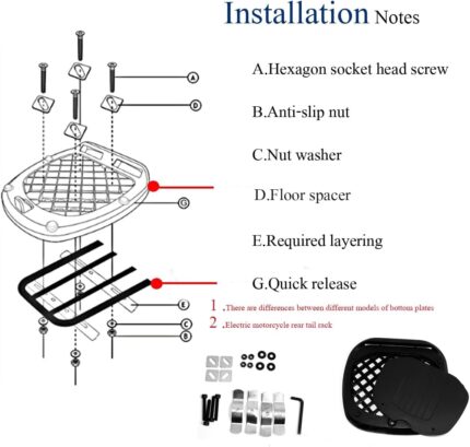 Universal Motorcycle ABS Plastic Back Top Box 45L Black Graphics Case ...