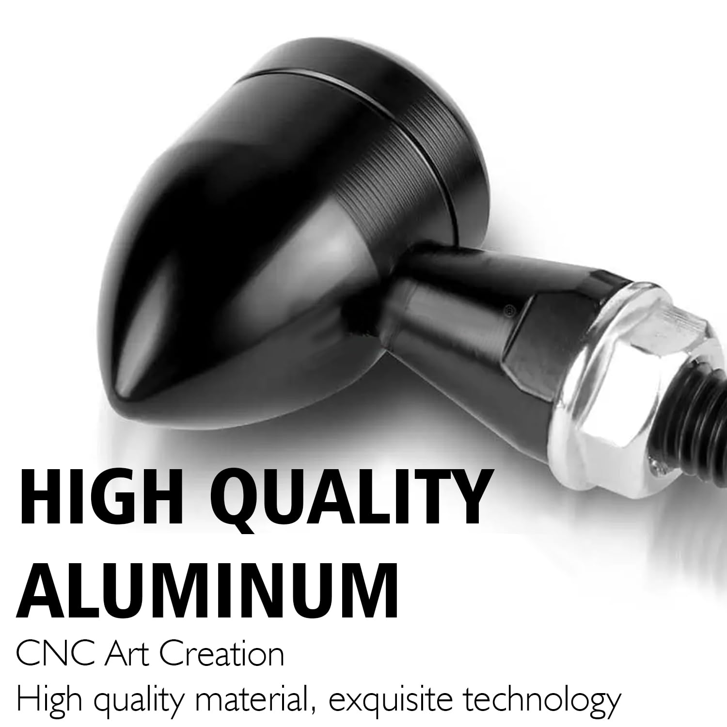 Motorcycle Mini Metal Jet Black Bullet Flasher L16 Turn Signals ...