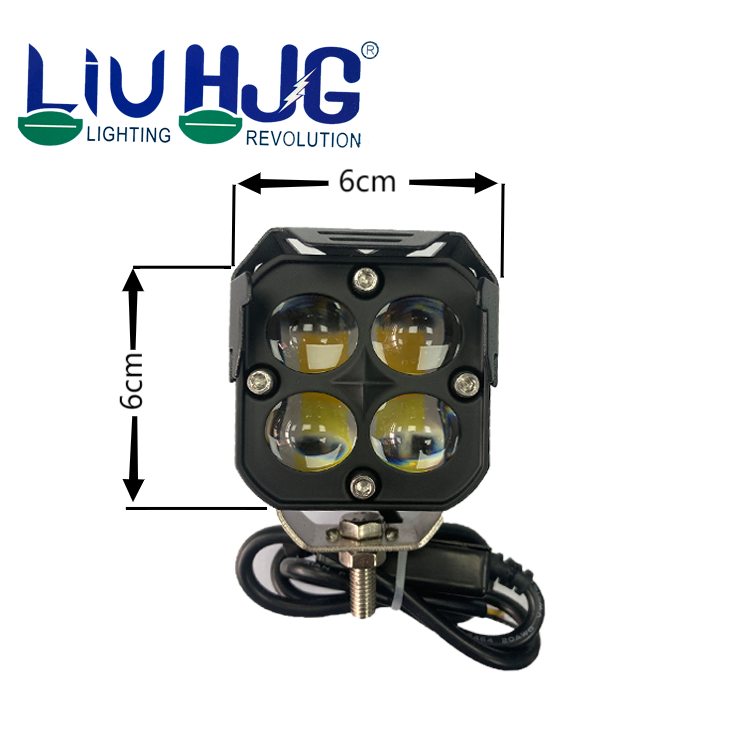 LIU HJG External Four 4 LED 4X4 Lens 3in1 Fog Light 120W Devil Eye Red ...